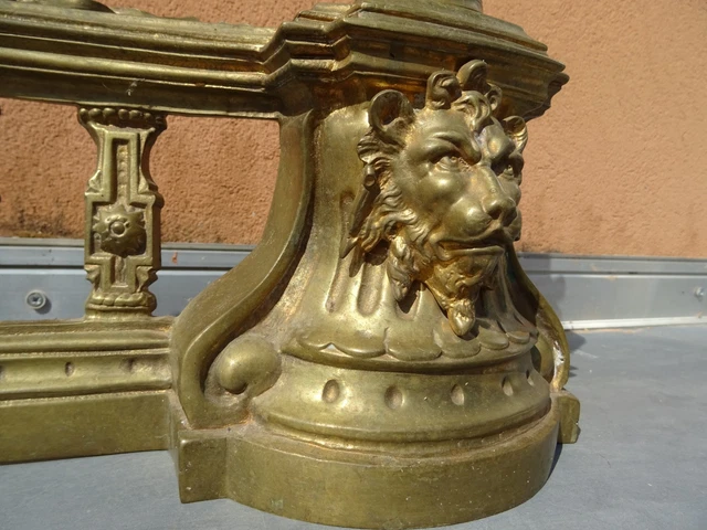 GARNITURE BARRE DE foyer de cheminée en bronze XIXème Louis XVI EUR 299 ...
