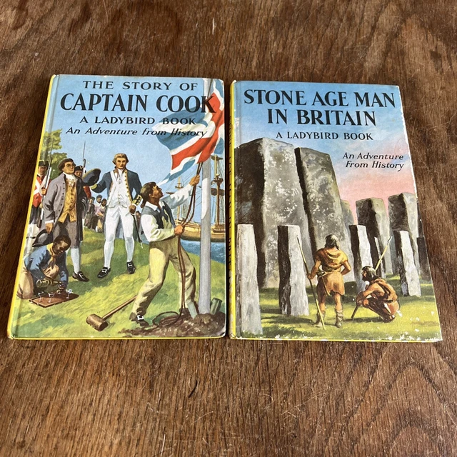 LADYBIRD BOOK BUNDLE Stone Age Man Captain Cook Both First Editions £11 ...