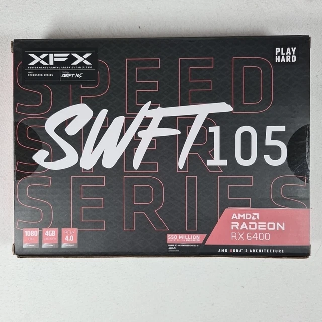 XFX SPEEDSTER SWFT105 Radeon RX 6400 Gaming Graphics Card with 4GB ...