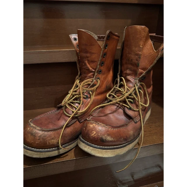 RED WING 877 8" Classic Moc Toe Work Boots Men's US10E Brown Leather ...