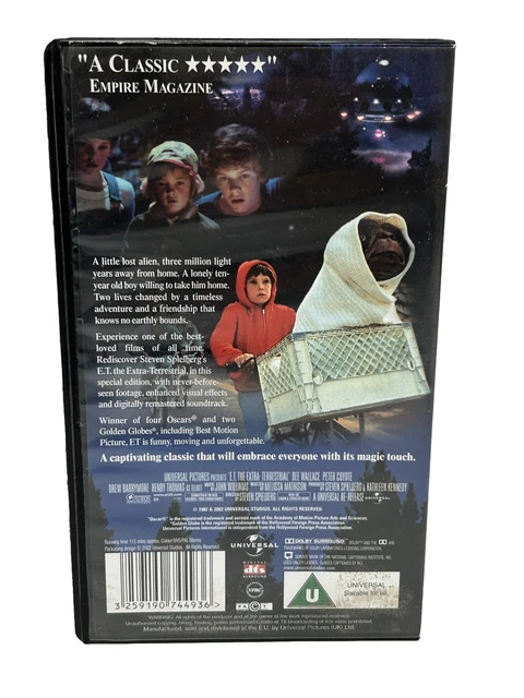 ET THE EXTRA Terrestrial VHS PAL Film Special Edition 20th Anniversary ...