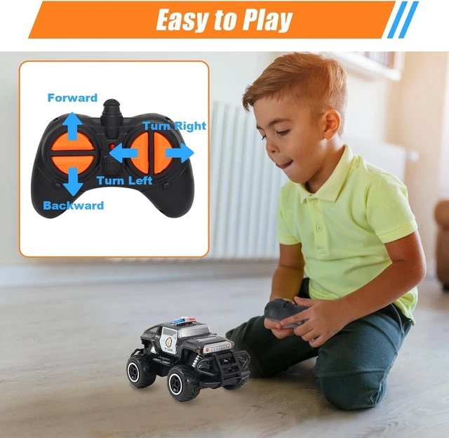 REMOTE CONTROL POLICE Car for Kids, Mini Fast Off Road Police RC Car ...