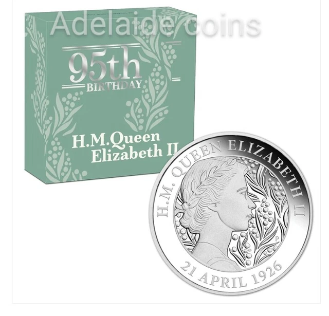 2021 HER MAJESTY Queen Elizabeth II 95th Birthday 1oz Silver Proof coin ...