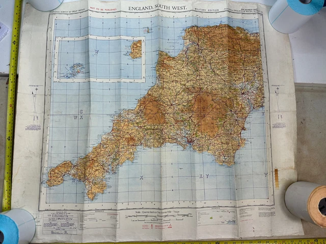 ORIGINAL WW2 BRITISH Army 1939 Map of England - RAF Bases - South West ...