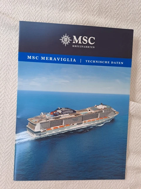 MSC MERAVIGLIA MSC Cruises Deckplan brochure Kreuzfahrt EUR 2,99 ...