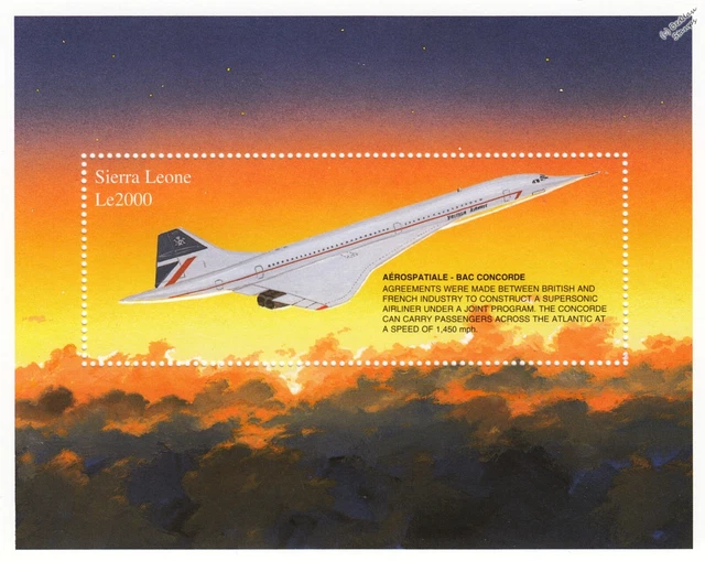 BRITISH AIRWAYS (BA) CONCORDE Airliner Aircraft Stamp Sheet (1997 ...