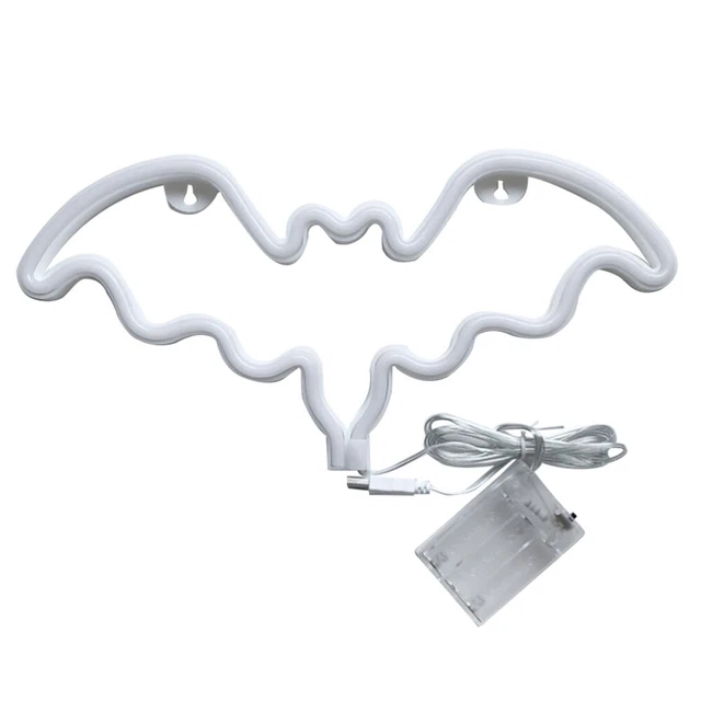 NEON BAT LIGHT Signs Halloween Scene Decor Decoration Child £14.39 ...