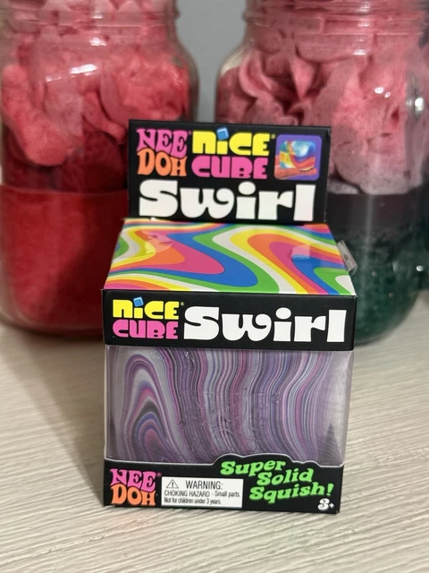 NEW RARE VIRAL Schylling NeeDoh Nice Cube SWIRL Super Solid Squish ...