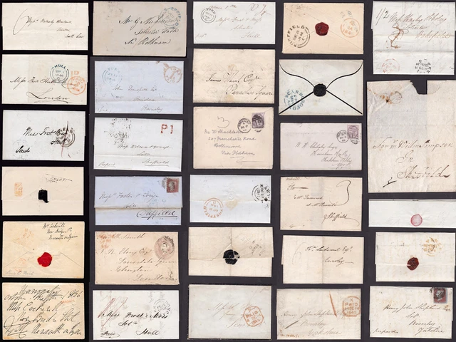 GB YORKSHIRE POSTAL History COVERS POSTMARKS ...c1700-1889 ...PRICED ...