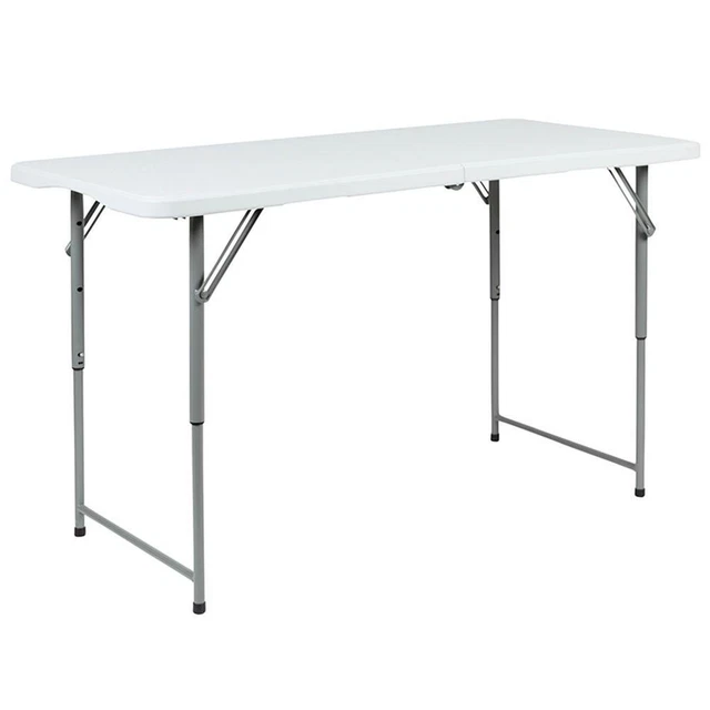 4 FOOT TABLE HEIGHT Adjustable Bi Fold Granite White Plastic Folding 4-foot-table-height-adjustable-bi-fold-granite-white-plastic-folding