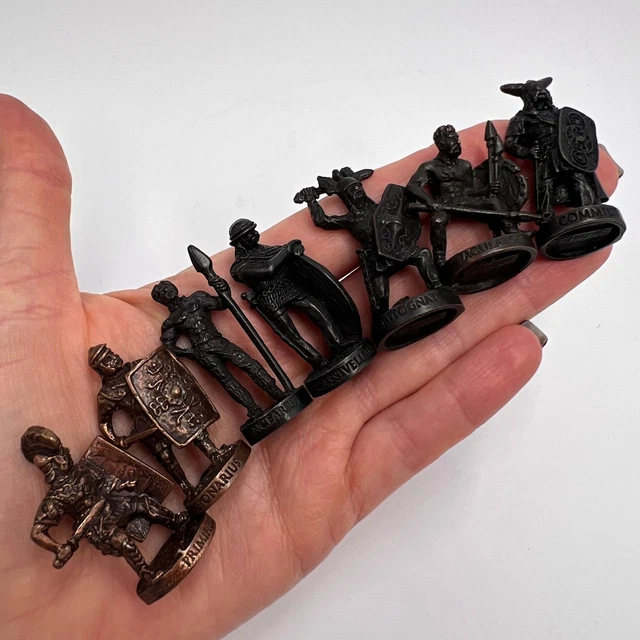 VINTAGE BRONZE ROMAN Gallic War Soldiers 1980s Set of 7 Mini Figures ...