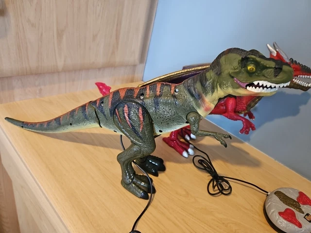 VINTAGE T-REX & Dragon Remote Control - Large Mighty Megasaur Walking ...