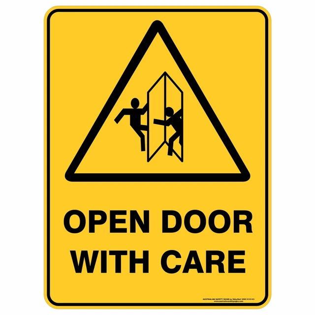 OPEN DOOR WITH Care | Warning Signs £7.74 - PicClick UK