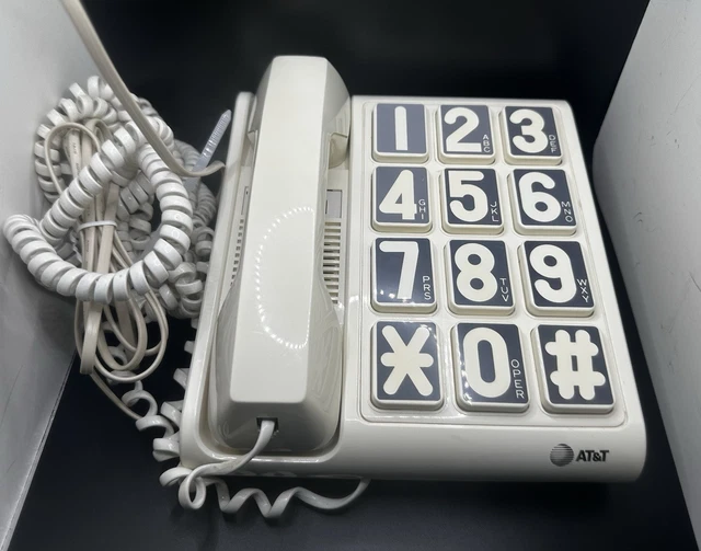 AT&T BIG PUSH Button Plus Telephone Wall or Table Corded White £23.12 ...