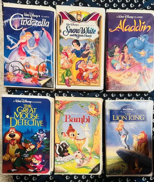 DISNEY VHS LOT - Cinderella Snow White Aladdin The Great Mouse ...