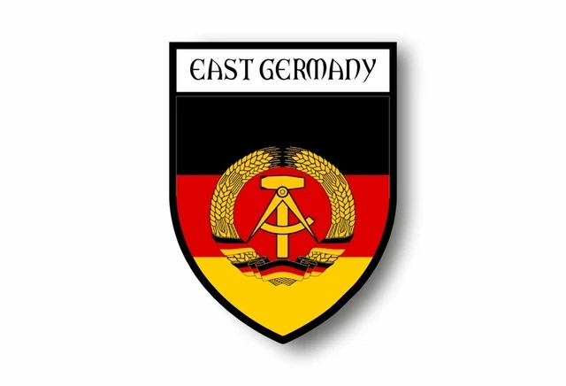 STICKERS DECAL SOUVENIR vinyl car shield flag world crest east germany ...