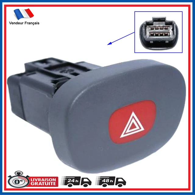 BOUTON COMMANDE WARNING Feux Détresse Pour Renault Clio II oem: 7700421820 EUR 10,50 - PicClick DE