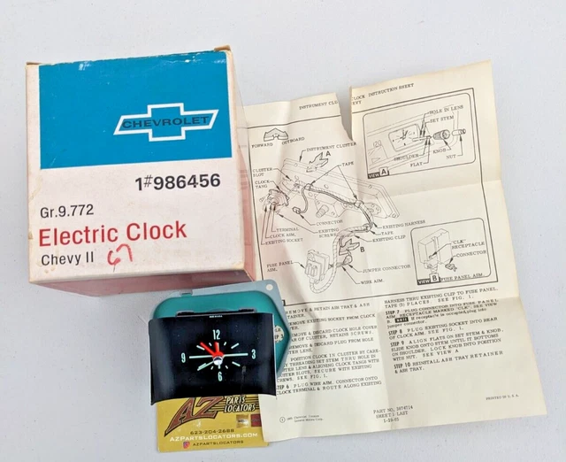 NOS GM 986456 1966-67 Chevy super sport Nova In Dash Clock Assembly ...