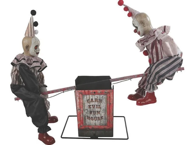 SEE SAW CLOWNS Animated Halloween Prop Carnival Circus Haunted House ...