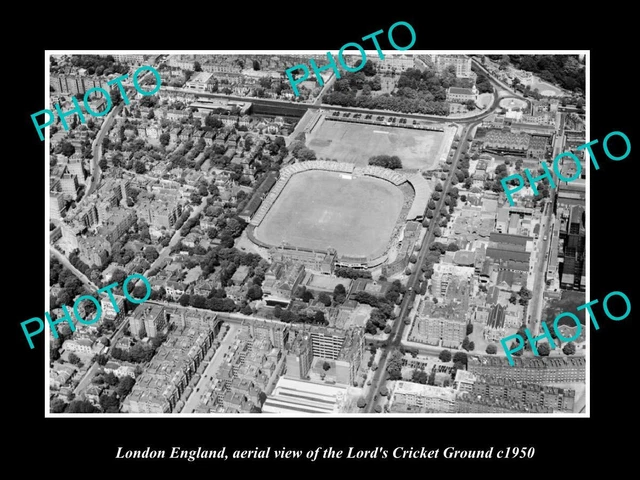 OLD LARGE HISTORIC PHOTO LONDON ENGLAND AERIAL VIEW LORDS CRICKET ...