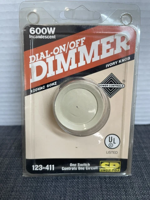 IVORY 3-WAY ROTARY Push ON/OFF Light Dimmer Switch 600W $16.00 - PicClick