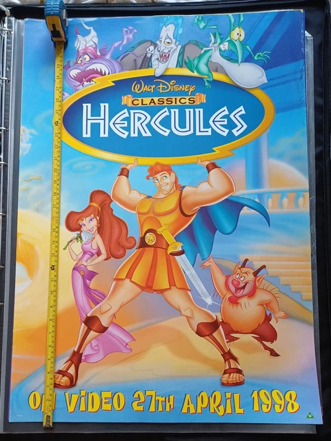 LARGE ORIGINAL WALT Disney Hercules movie Poster VHS Video 1998 £16.22 ...