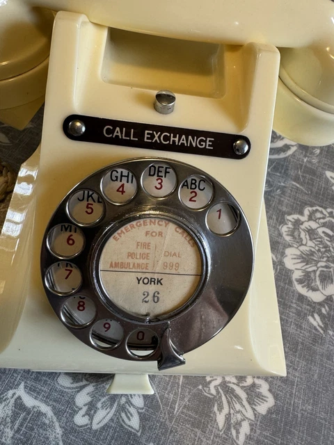 VINTAGE BAKELITE GPO Telephone Ivory Colour 1956 WORKING Call Exchange ...