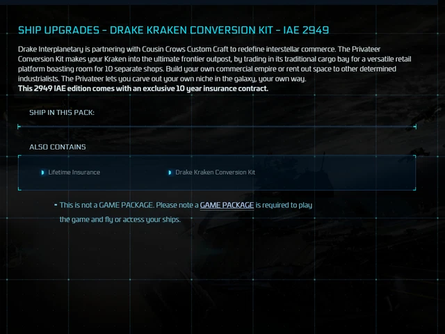 STAR CITIZEN - Drake Kraken Conversion kit LTI (Kraken Privateer ...