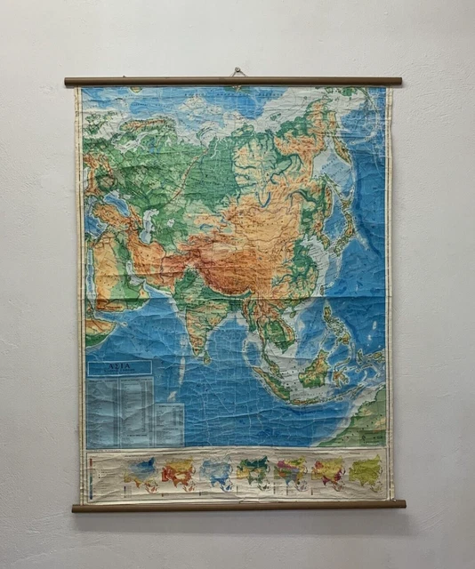 MAP OF ASIA Geophysical chart of Asia Asia Geography map Pull Down Map ...