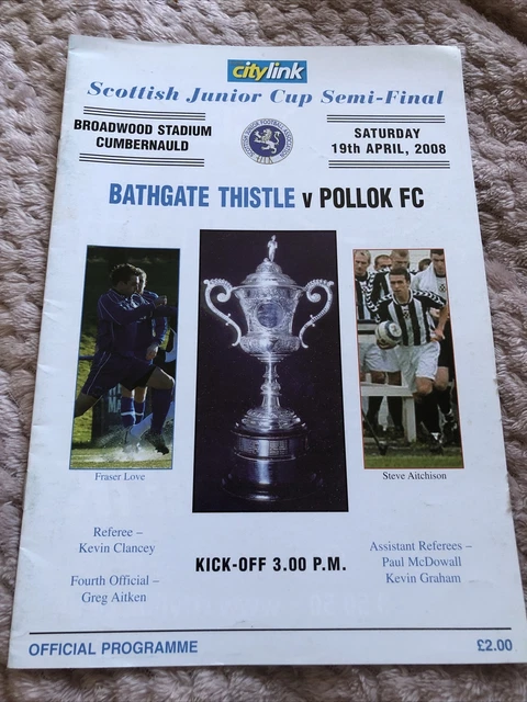 BATHGATE THISTLE V Pollok Fc demi-finale écossaise Junior Cup 19 avril ...