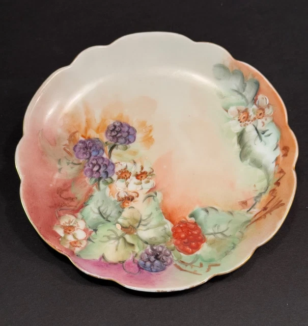 HAND PAINTED BERRY Plate – Artist Signed N. Couldwell – Antique ...