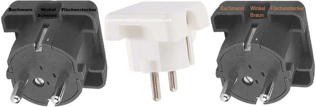 220V WINKEL STECKER Flächenstecker zur Selbstmontage Flachstecker weiß ...