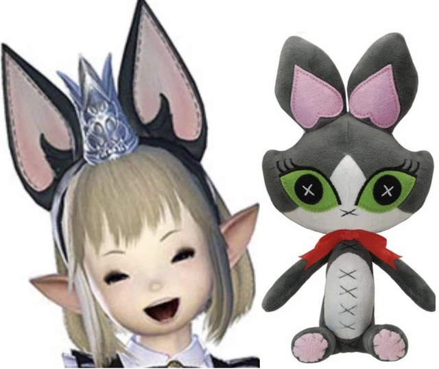 FINAL FANTASY XIV Cait Sith Doll Plush Plushie Figure & Ears Item Code ...