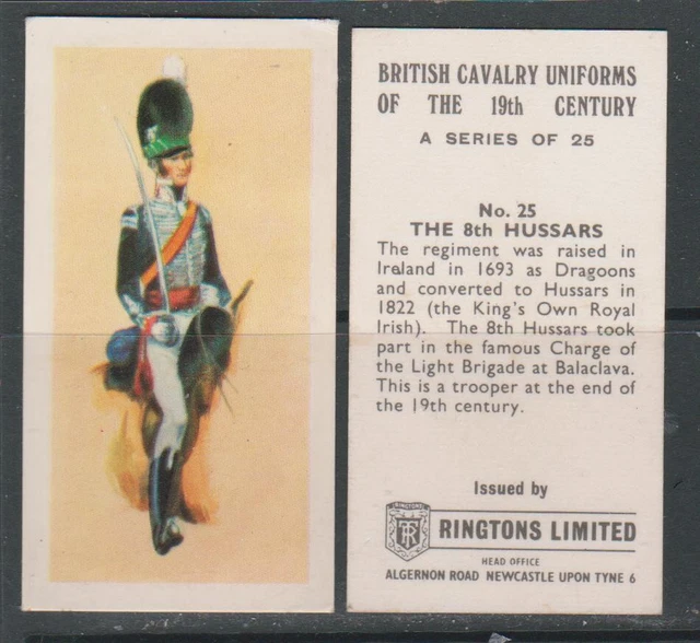 TRADE CARDS RINGTONS 1971 British Cavalry Uniforms of the 19th Century ...