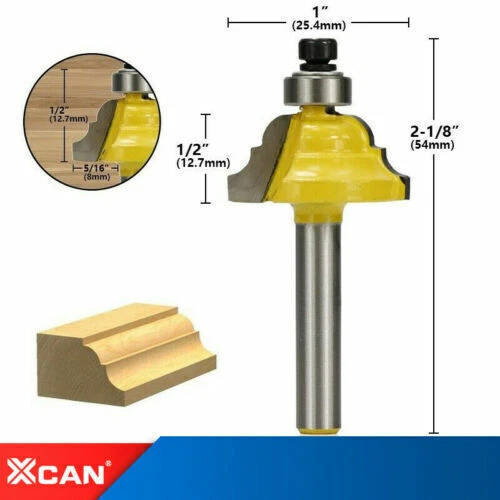 1/4& SHANK WOOD Milling Cutter Double Flute Roman Ogee Edging Router ...
