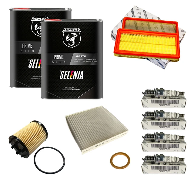 FIAT ABARTH 500 - Genuine Service Kit (Air,Oil,Pollen,Spark Plug,Washer ...