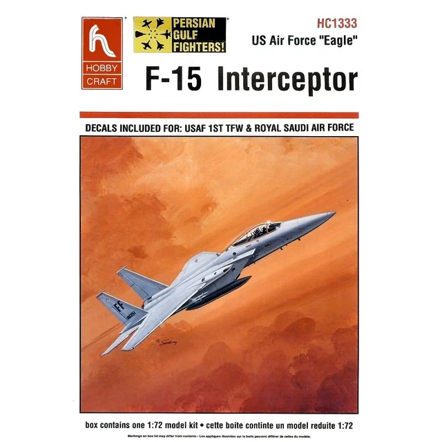 HOBBYCRAFT 1333 F15 Interceptor US Air Force Eagle 1/72 scale plastic ...