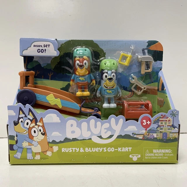 RUSTY & BLUEY'S Go-Kart, 3” Figure Pack Vehicle Set Ships Fast NEW £23. ...