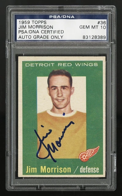 1959-60 TOPPS HOCKEY~#36~JIM Morrison~Psa/Adn 10 Gemmes Comme Neuf ...