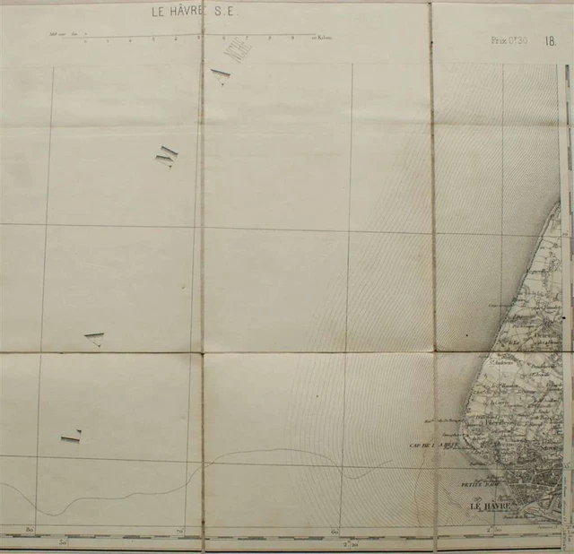 014576 - CARTE d'Etat-Major - Le Hâvre Sud-Est 1893 [normandie,mer ...