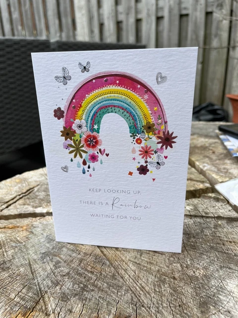 MENTAL HEALTH 'KEEP Looking Up' Rainbow Blank Greeting Card Positive ...
