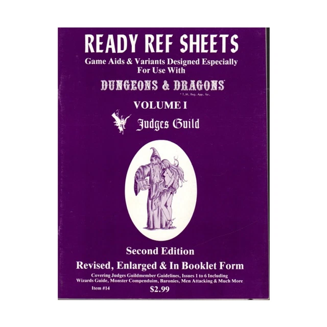 JUDGES GUILD D&D Supplement Ready Ref Sheets (2nd Ed, 6th) VG+ EUR 88 ... JUDGES GUILD D&D Supplement Ready Ref Sheets (2nd Ed, 6th) VG+ EUR 88 ...