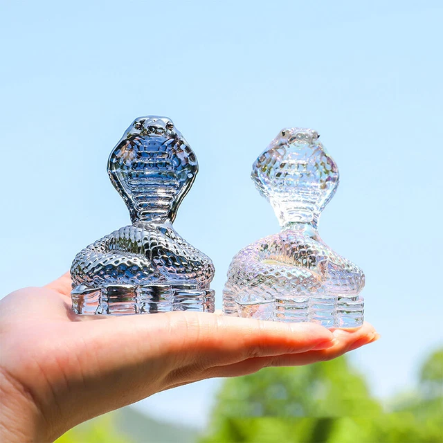 2025 YEAR OF The Snake Figurine Simulation Crystal Snake Ornaments ...