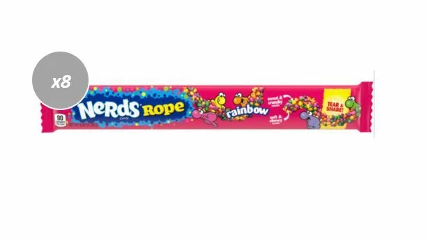 901823 8 X 25g RAINBOW NERDS ROPE SOFT GUMMY TINY TANGY CRUNCHY CANDY ...