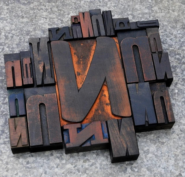 NNNN CARACTERES IMPRIMERIE en bois typographie imprimer lettres ...