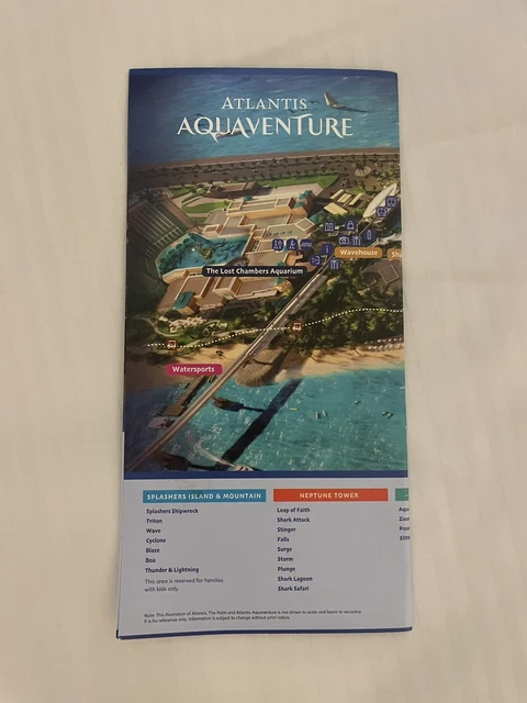 DUBAI ATLANTIS AQUAVENTURE waterpark map / Surprise Holiday Gift £1.99 ...