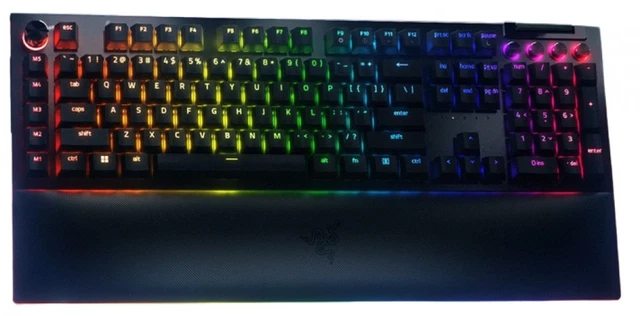 * RAZER BLACKWIDOW V4 Pro Gaming Keyboard 8 Macro Keys Green Switches ...
