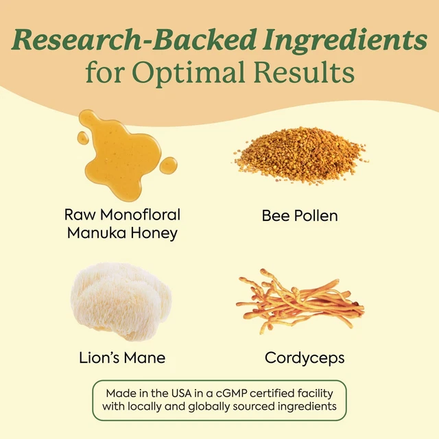 PLANT PEOPLE WONDERBEE Mushroom Manuka Honey Chews Bee Pollen Lion's ...
