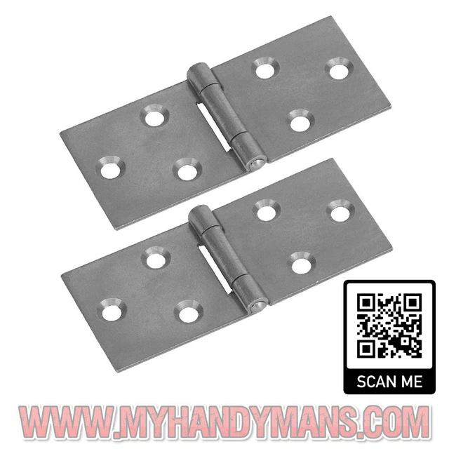 2 X Heavy Duty Steel Back Flap Hinges Box Hinge Counter Hinge Various