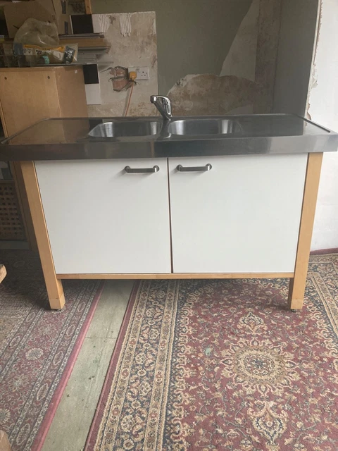 IKEA VARDE KITCHEN units, sink unit with stainless steel top, oven ...